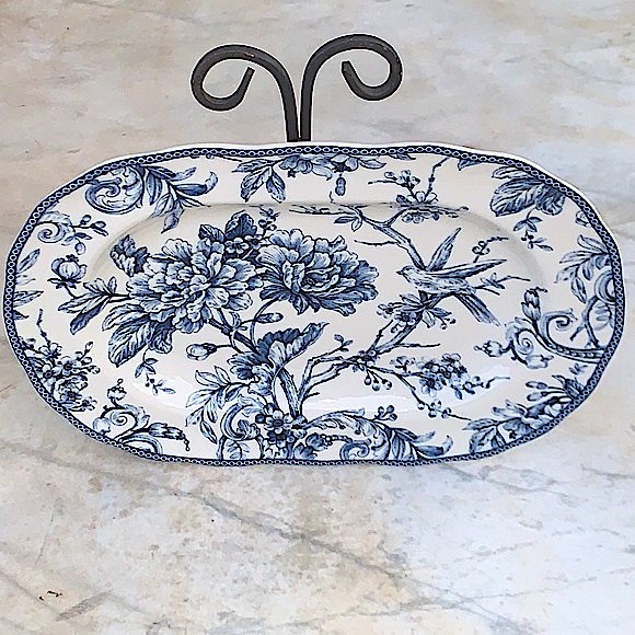 222 Fifth | Dining | 222 Fifth Adelaide Blue Platter Porcelain New 4 ...
